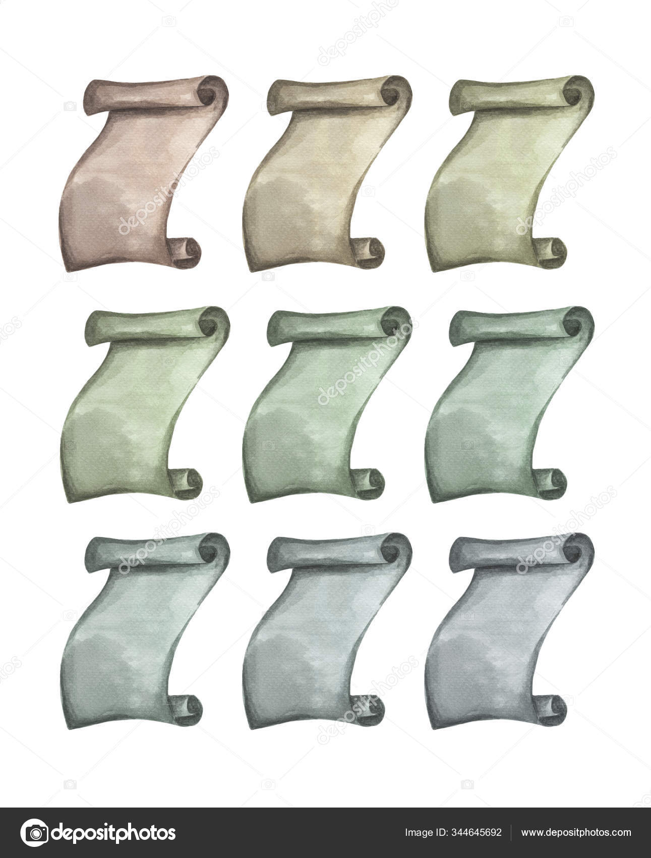 Hand Drawn Set Ribbons Different Colors Isolated White Background ...