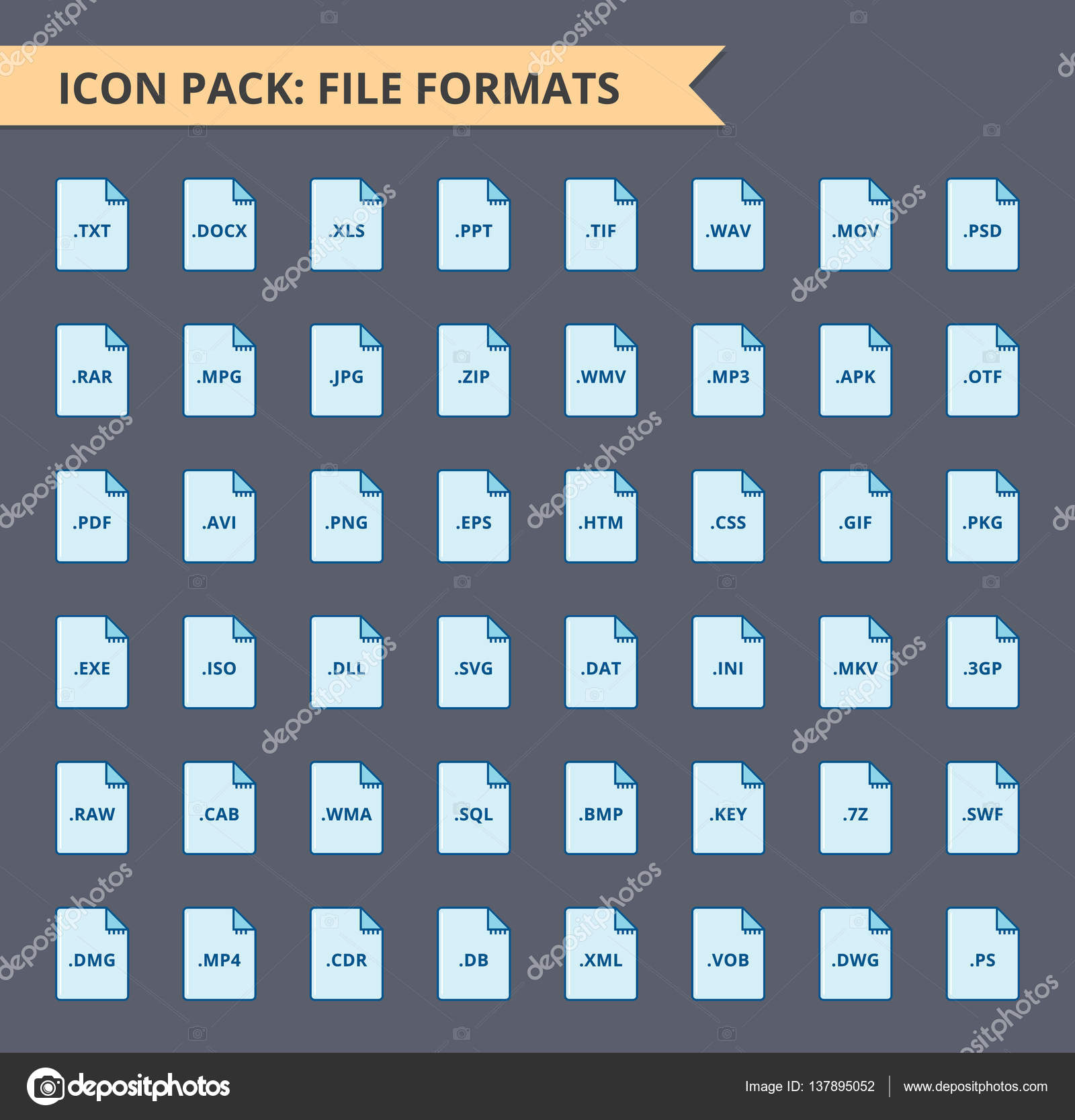 Set of file formats icons. Stock Vector by ©puruan 137895052