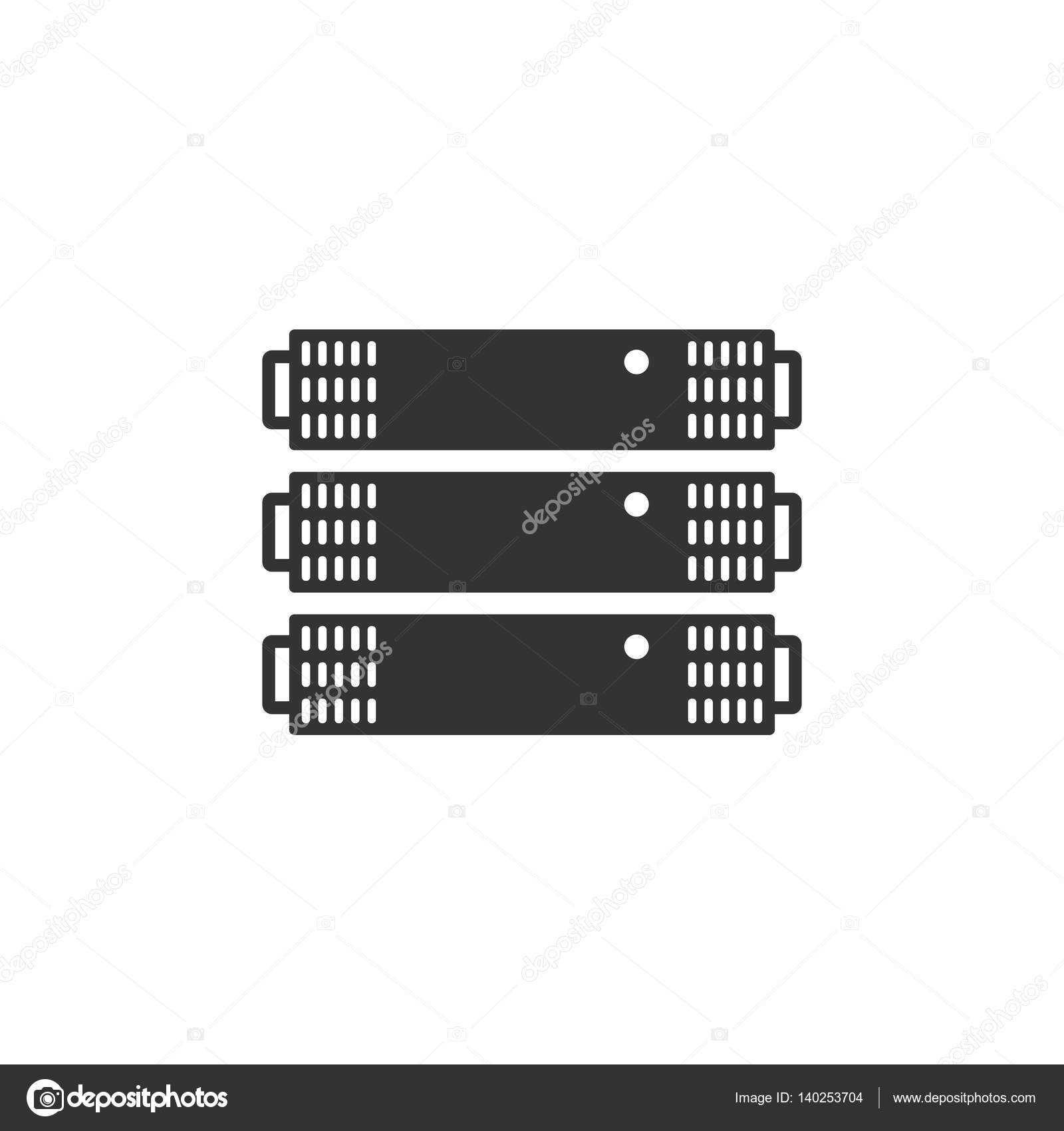 Rack Server Symbol Server Rack Icon Simple Style Data Stock Vector