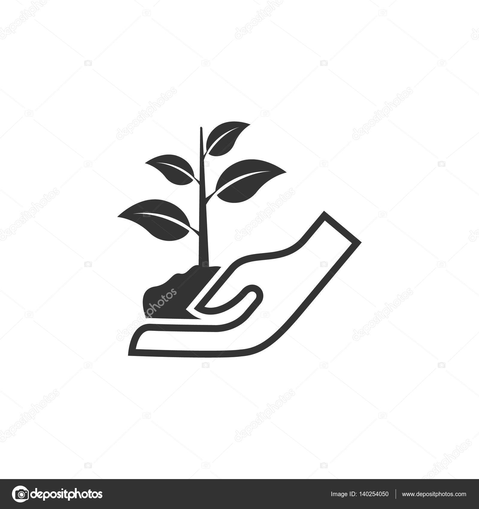 Hand holding tree icon Stock Vector by ©puruan 140254050