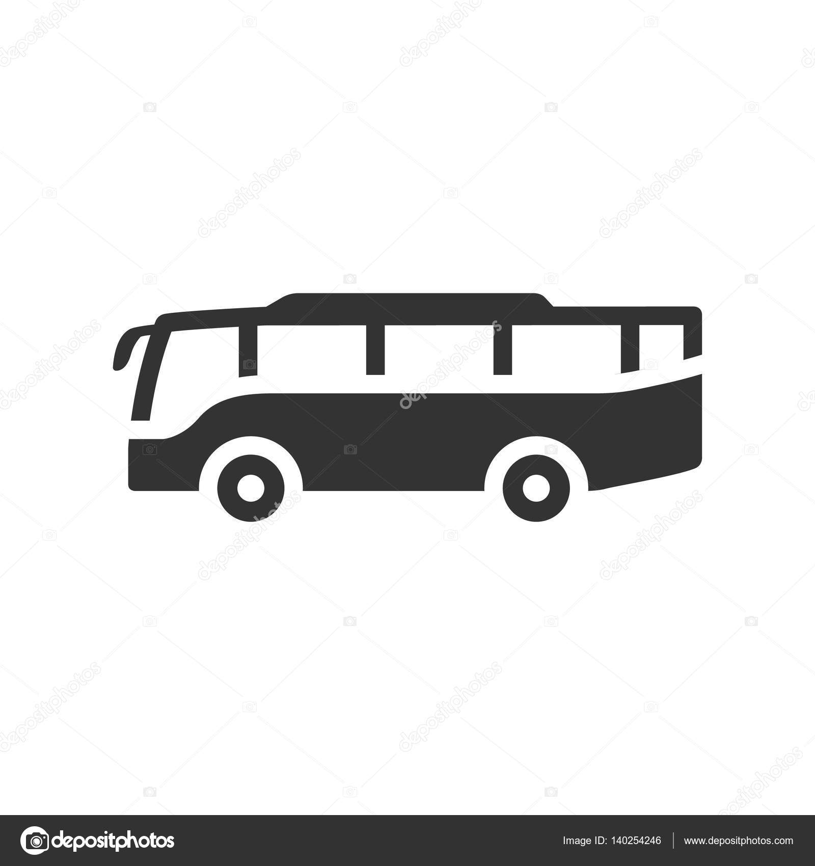 Bus-Symbol in einer einzigen grauen Farbe. Stock-Vektorbild von ©puruan ...