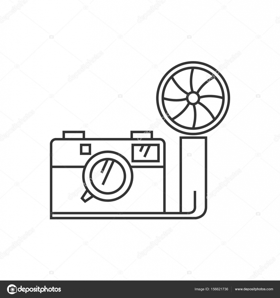 Vintage camera outline | Outline icon - Vintage camera — Stock Vector ...