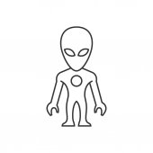 UFO Alien Invaders Stick Figure Pictogram Icon — Stock Vector © leremy ...