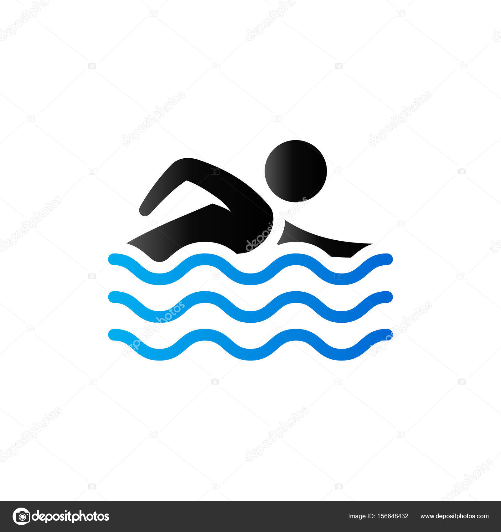 Duo Tone Icon - Man swimming Stock Vector by ©puruan 156648432
