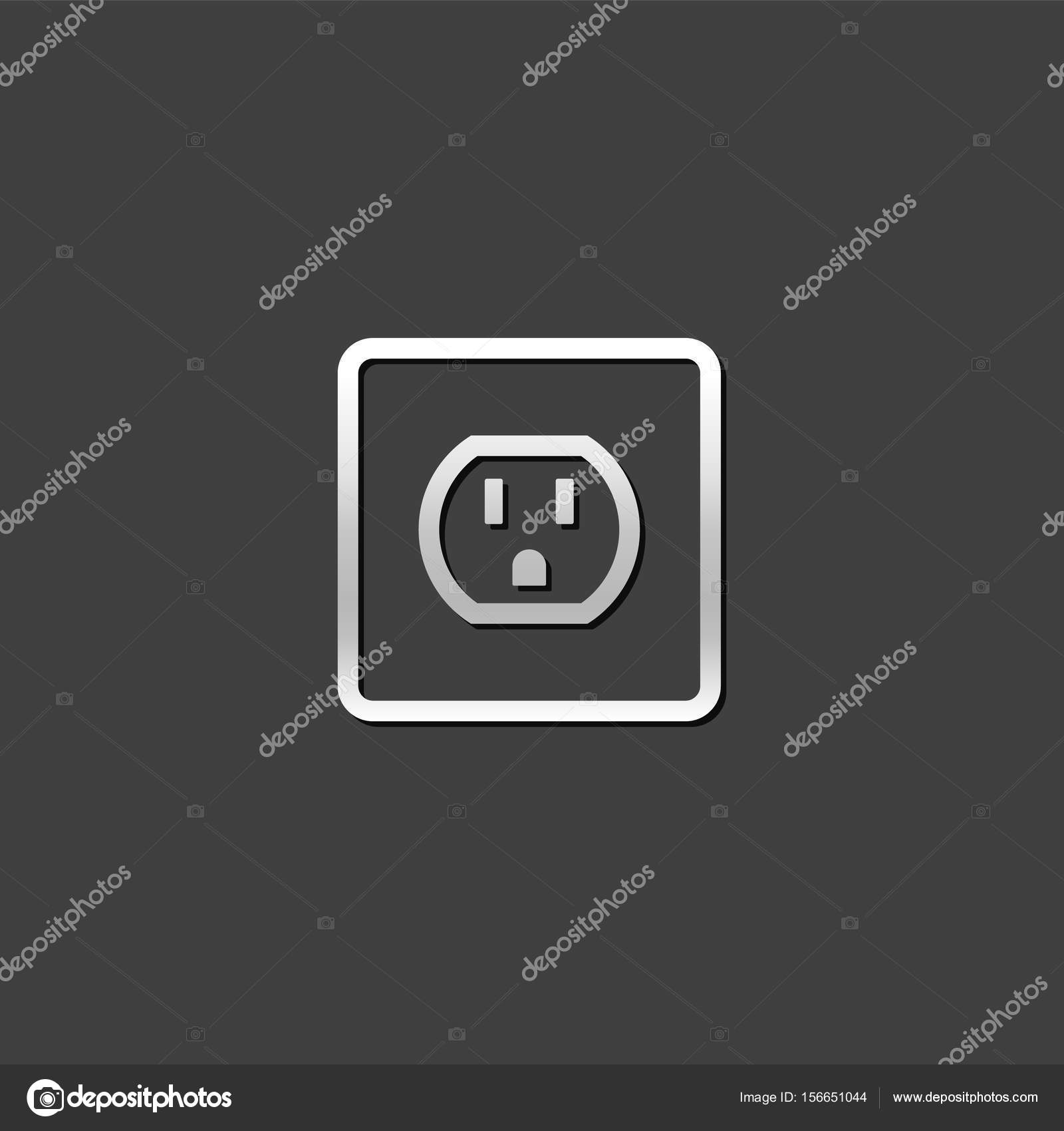Metallic Icon - Electrical outlet Stock Vector by ©puruan 156651044