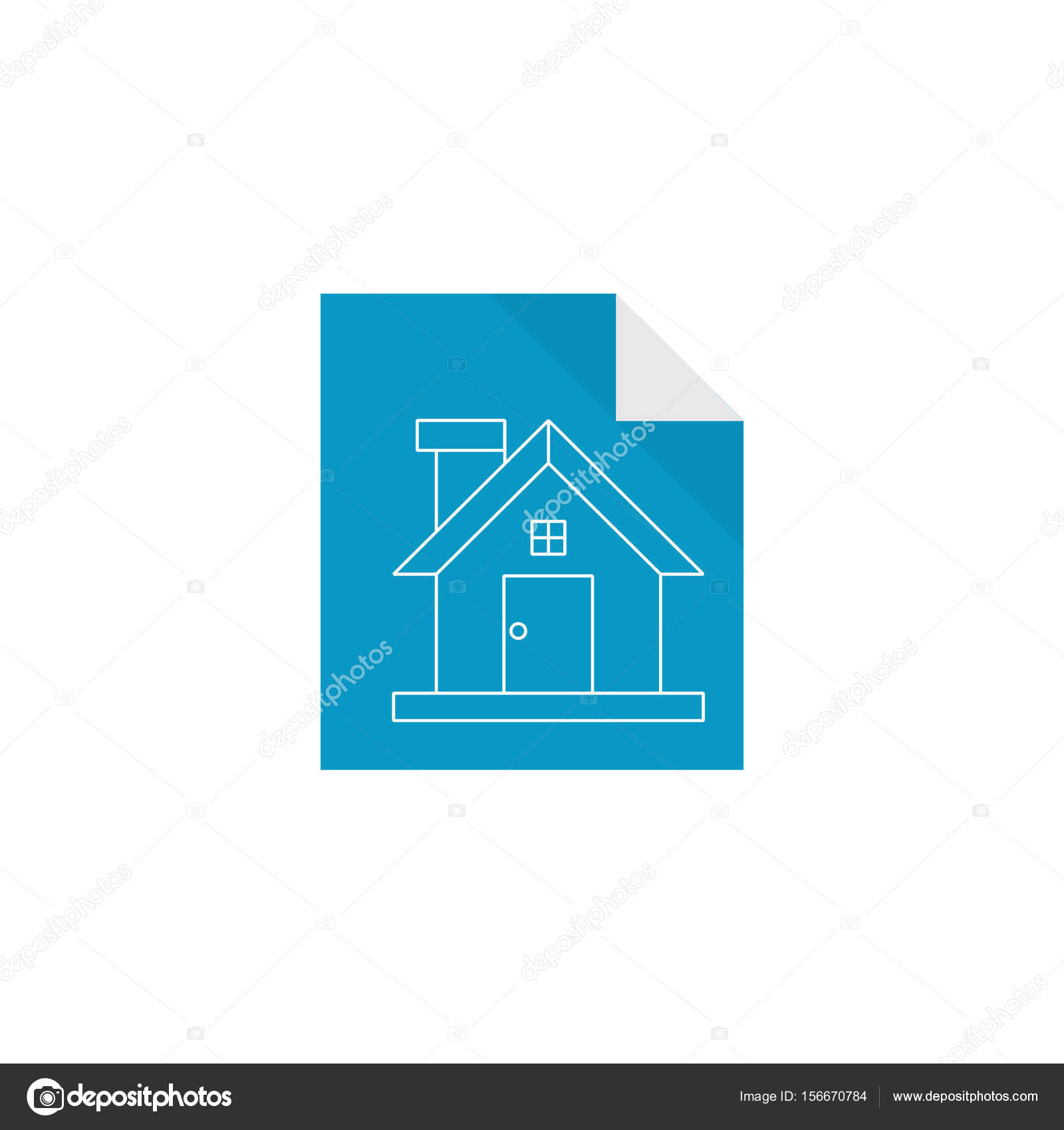 Flat icon - House blueprint Stock Vector by ©puruan 156670784