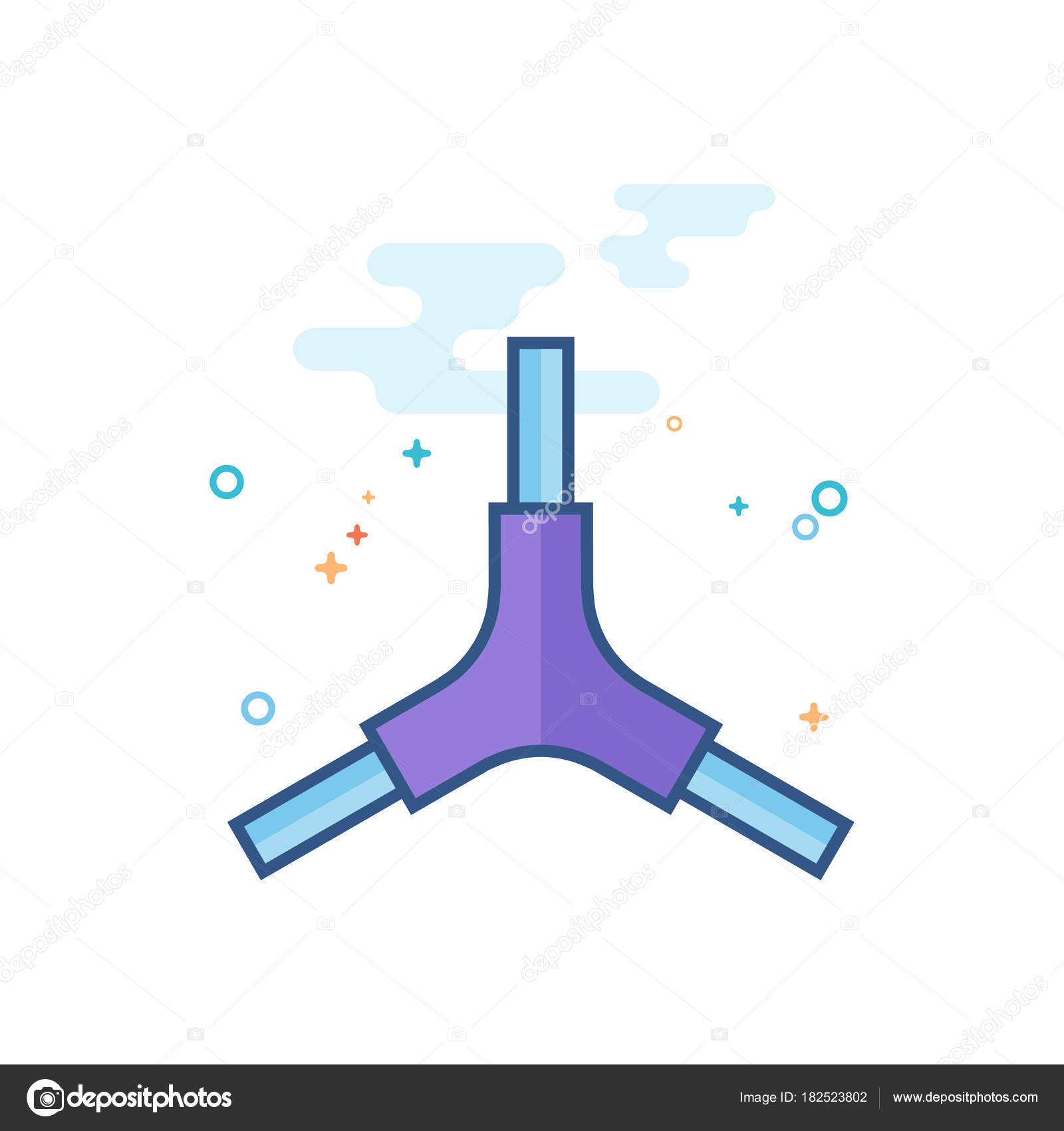 Allen Key Icon Outlined Flat Color Style Vector Illustration Stock ...