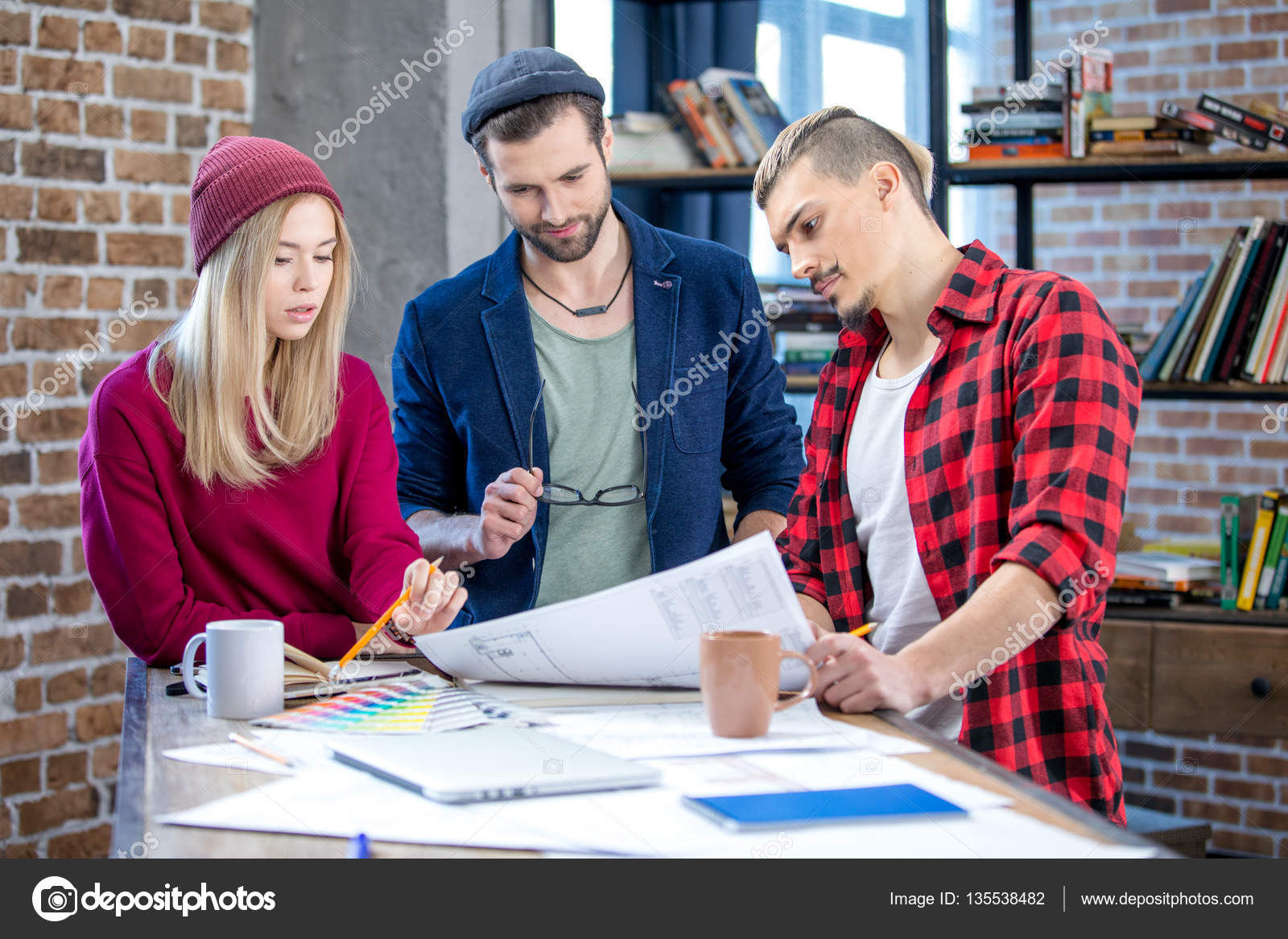 Designers working at project — Stock Photo © AndreyBezuglov #135538482