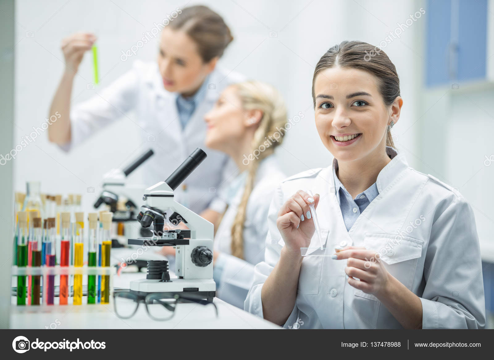 Female scientist in lab — Stock Photo © AndreyBezuglov #137478988