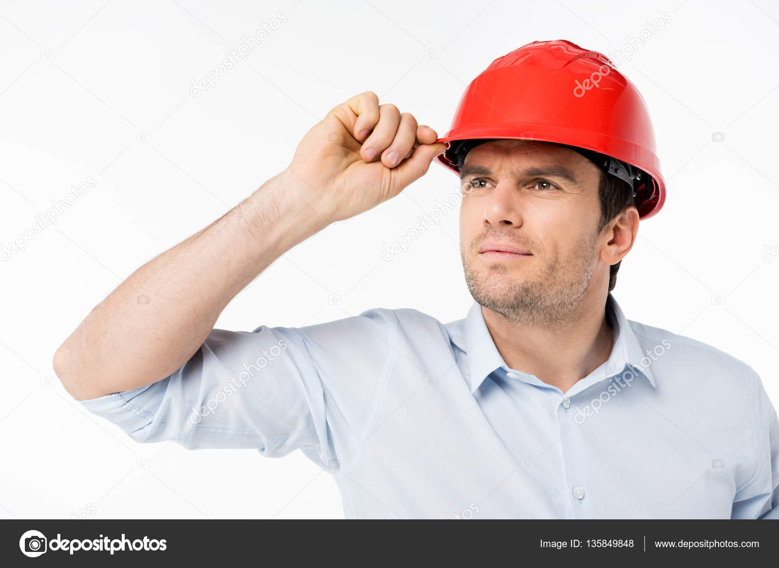 Male architect in hard hat Stock Photo by ©IgorTishenko 135849848
