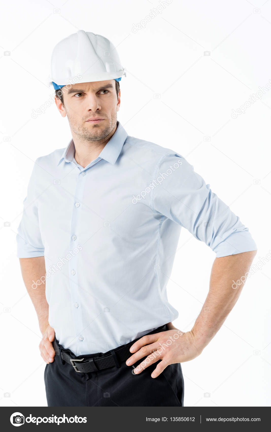 Male architect in hard hat — Stock Photo © IgorTishenko #135850612