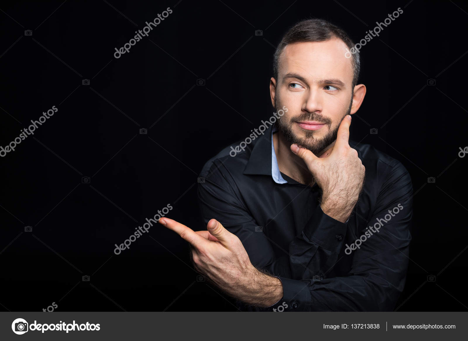 Handsome man pointing — Stock Photo © IgorTishenko #137213838 Handsome man pointing — Stock Photo © IgorTishenko #137213838