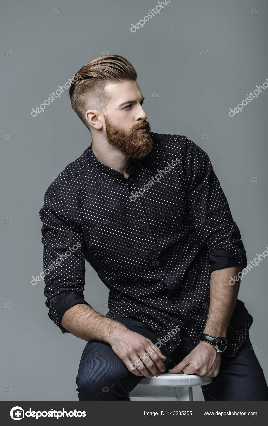 Stylish bearded man Stock Photo by ©IgorTishenko 143285255