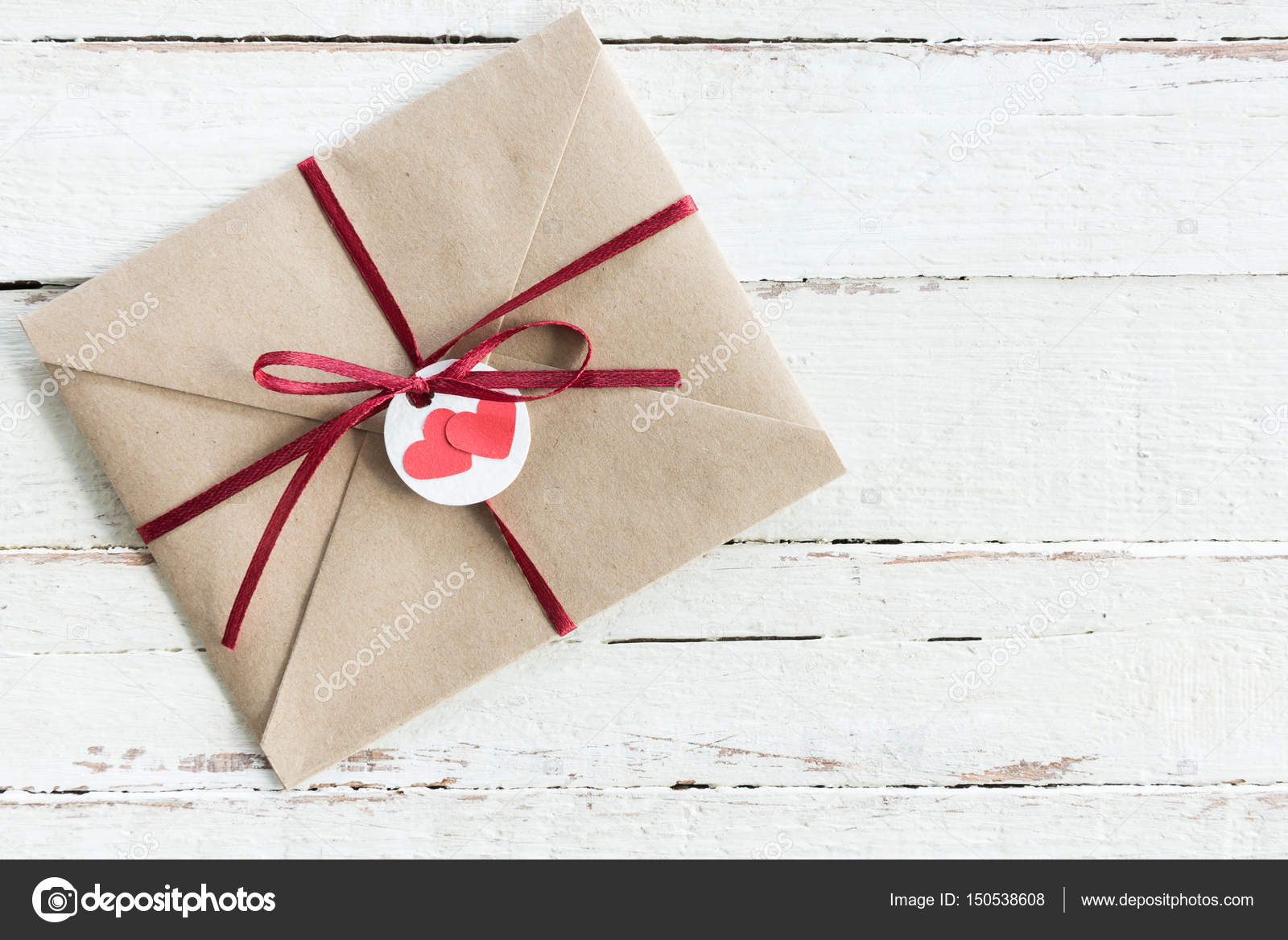 Envelope with ribbon | Decorative envelope with ribbon — Stock Photo ...