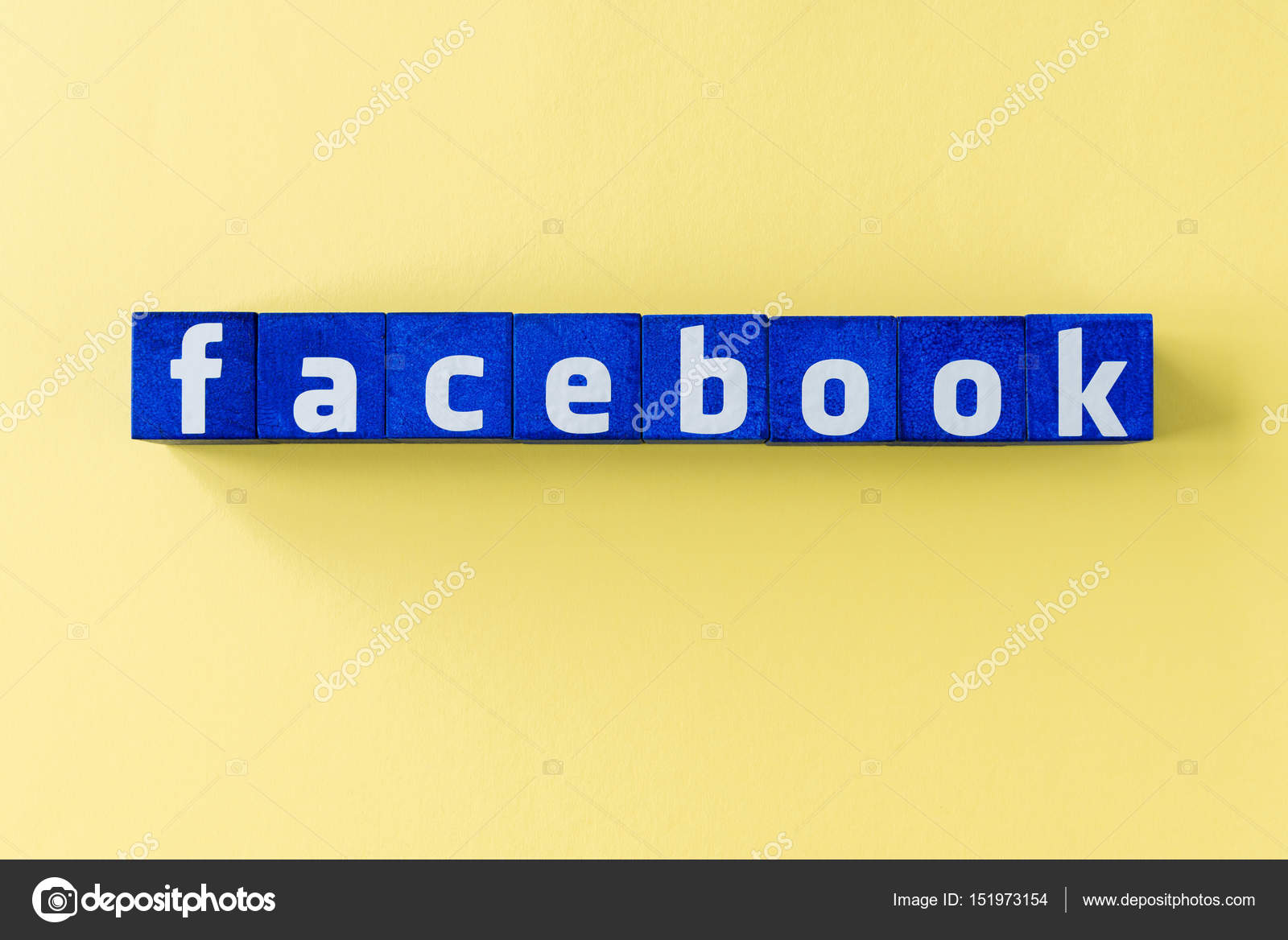 Word Facebook made from blue cubes — Stock Editorial Photo ...