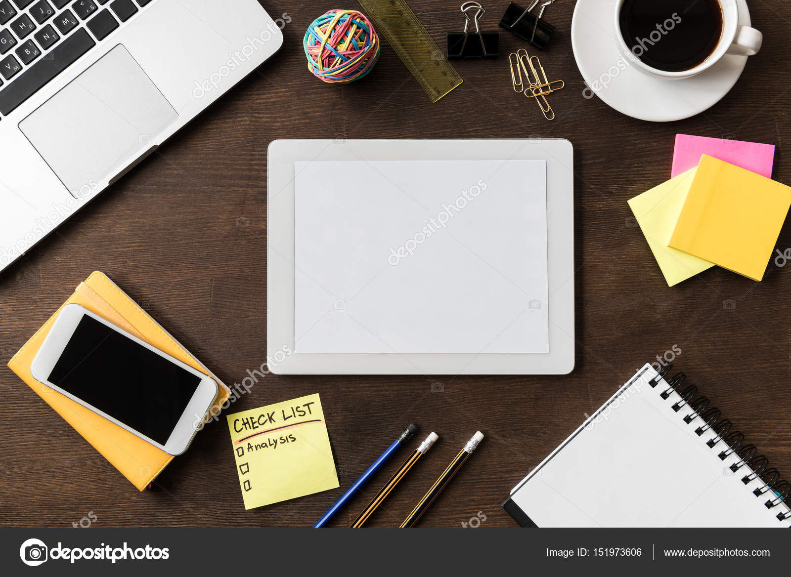 Digital tablet on home office table — Stock Photo © IgorTishenko #151973606