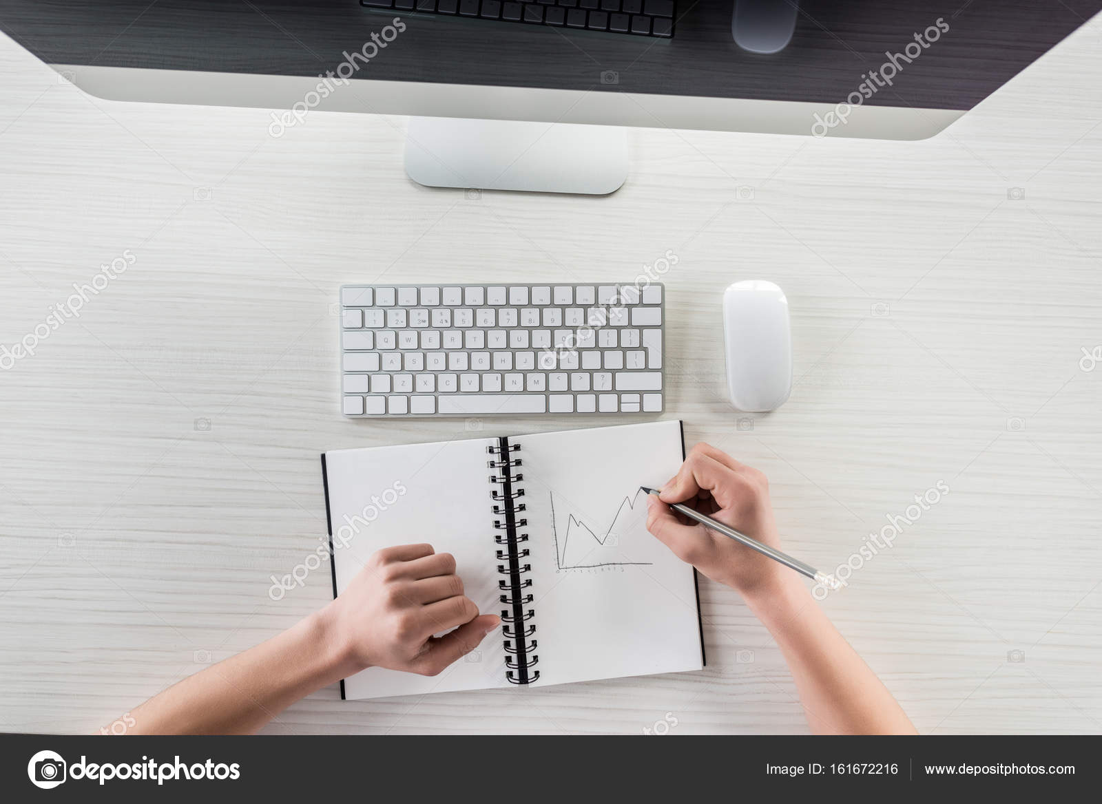 Student drawing graphic in notebook — Stock Photo © IgorTishenko #161672216