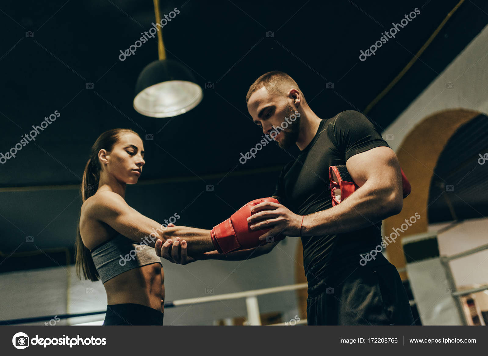 Trainer and female boxer Stock Photo by ©IgorTishenko 172208766