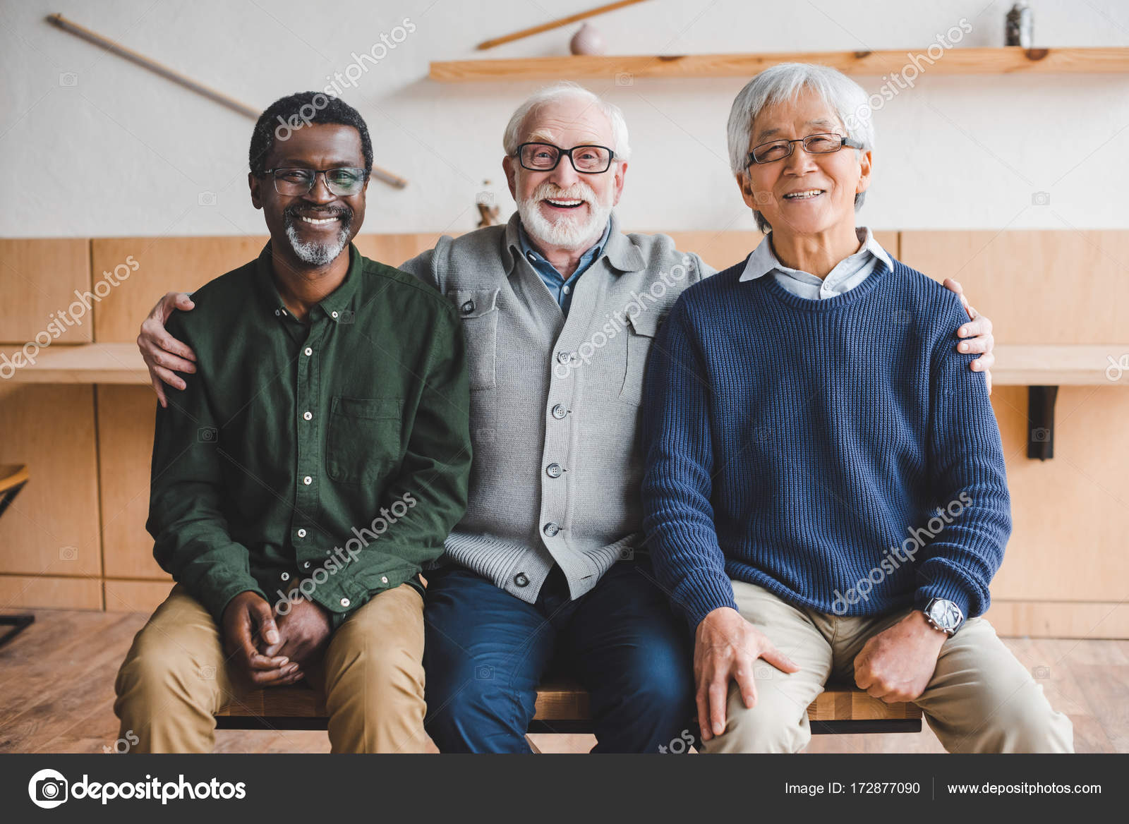 Embracing senior friends Stock Photo by ©IgorTishenko 172877090