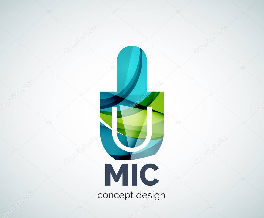Microphone logo business branding icon Stock Vector by ©akomov 130088826