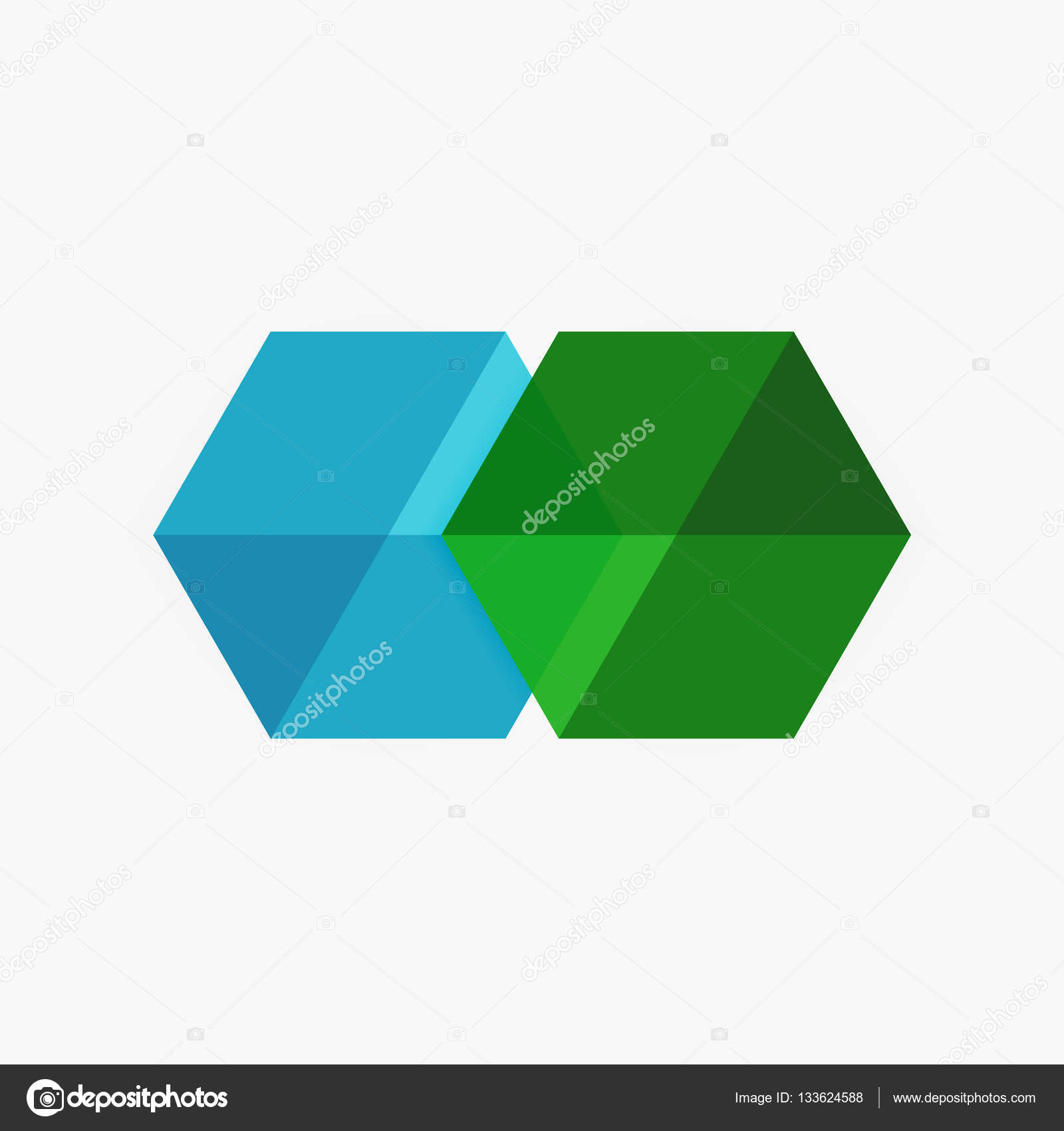 Empty blank hexagon layout, geometric template for text and options ...