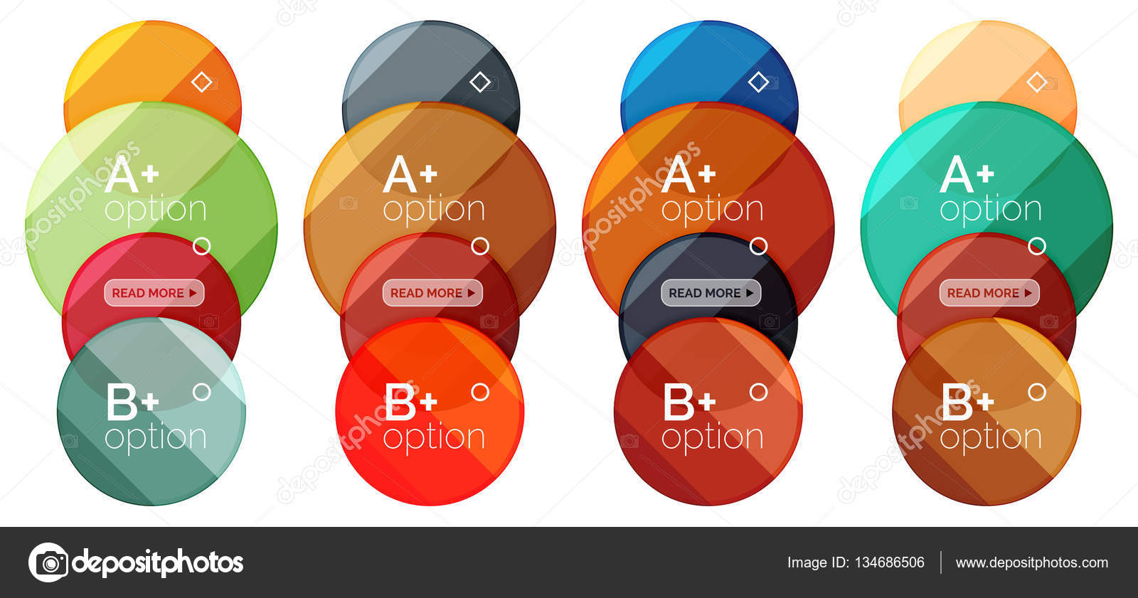 Set of round option diagram template for your data or options Stock ...