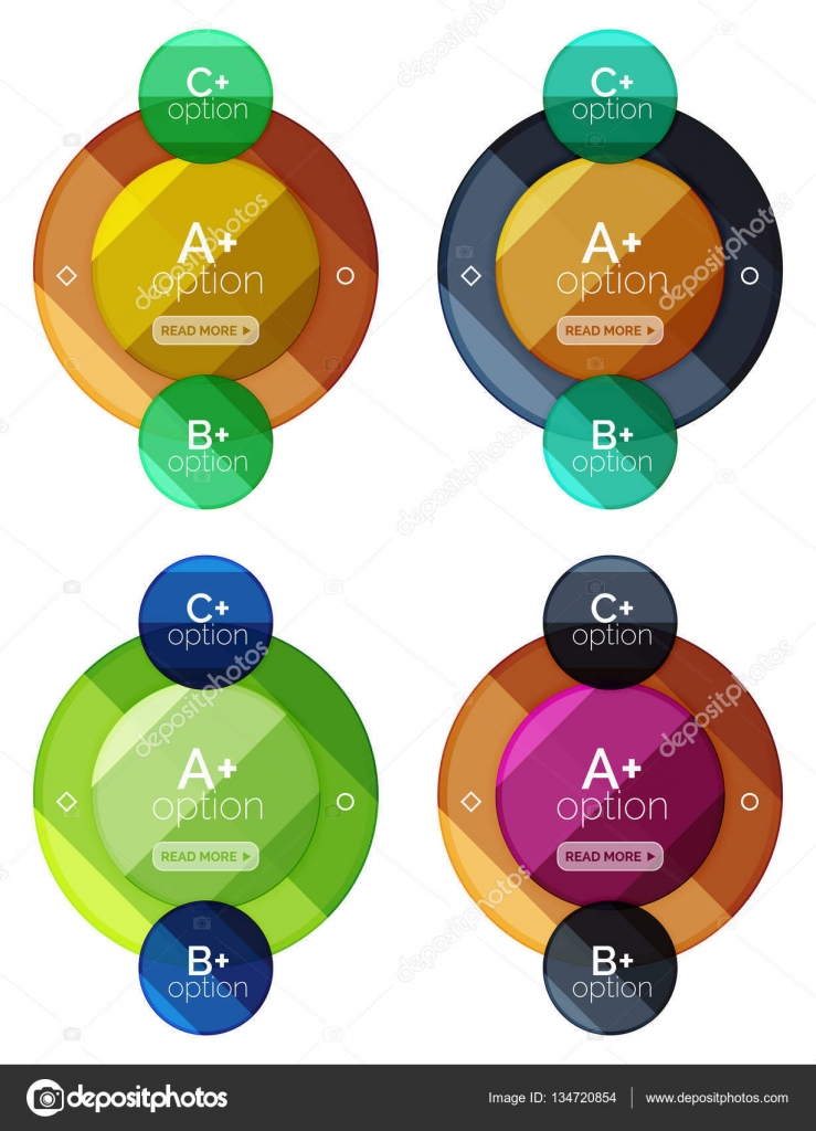 Set of round option diagram template for your data or options Stock ...
