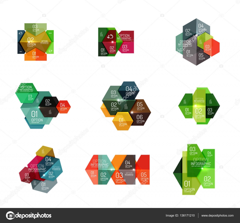Hexagone infographic diagram templates Stock Vector by ©akomov 136171210