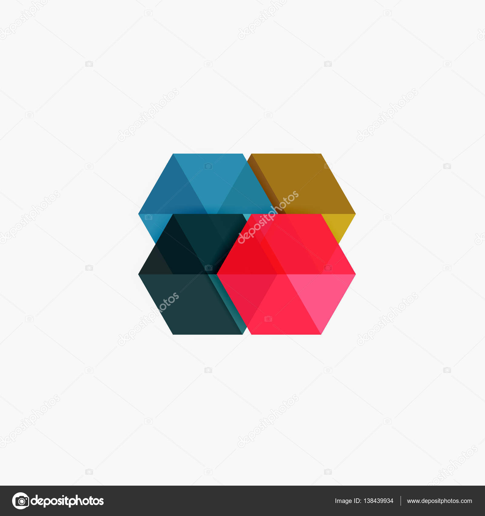 Blank geometric abstract business templates, hexagon layouts Stock ...