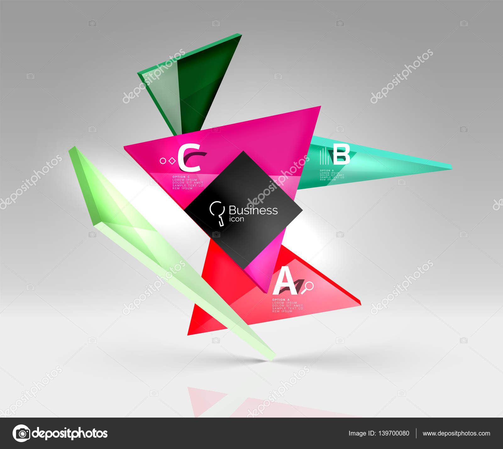 Triangle layout business template, infographic background Stock Vector ...