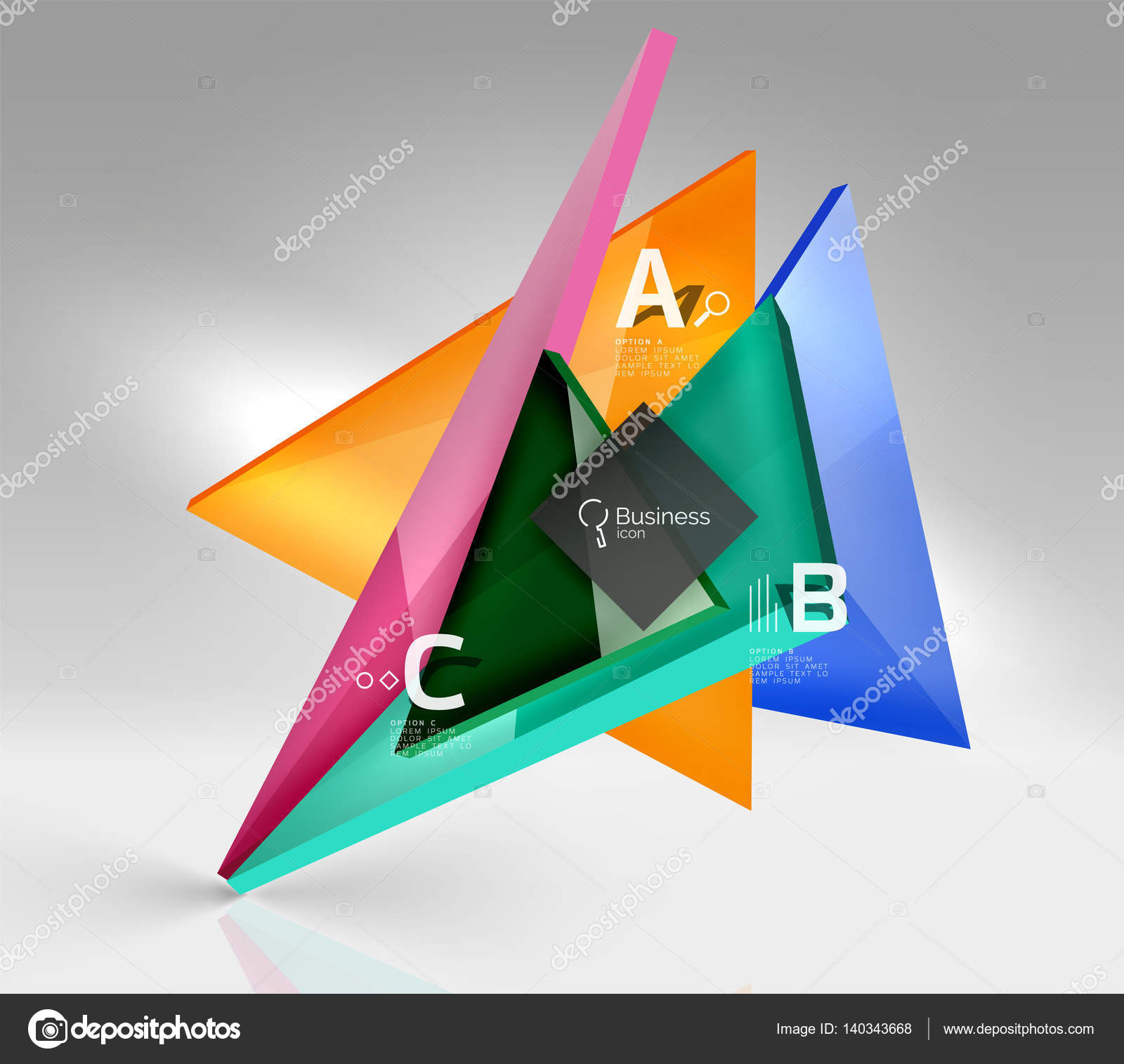 Vector 3d triangle abstract background Stock Vector by ©akomov #140343668