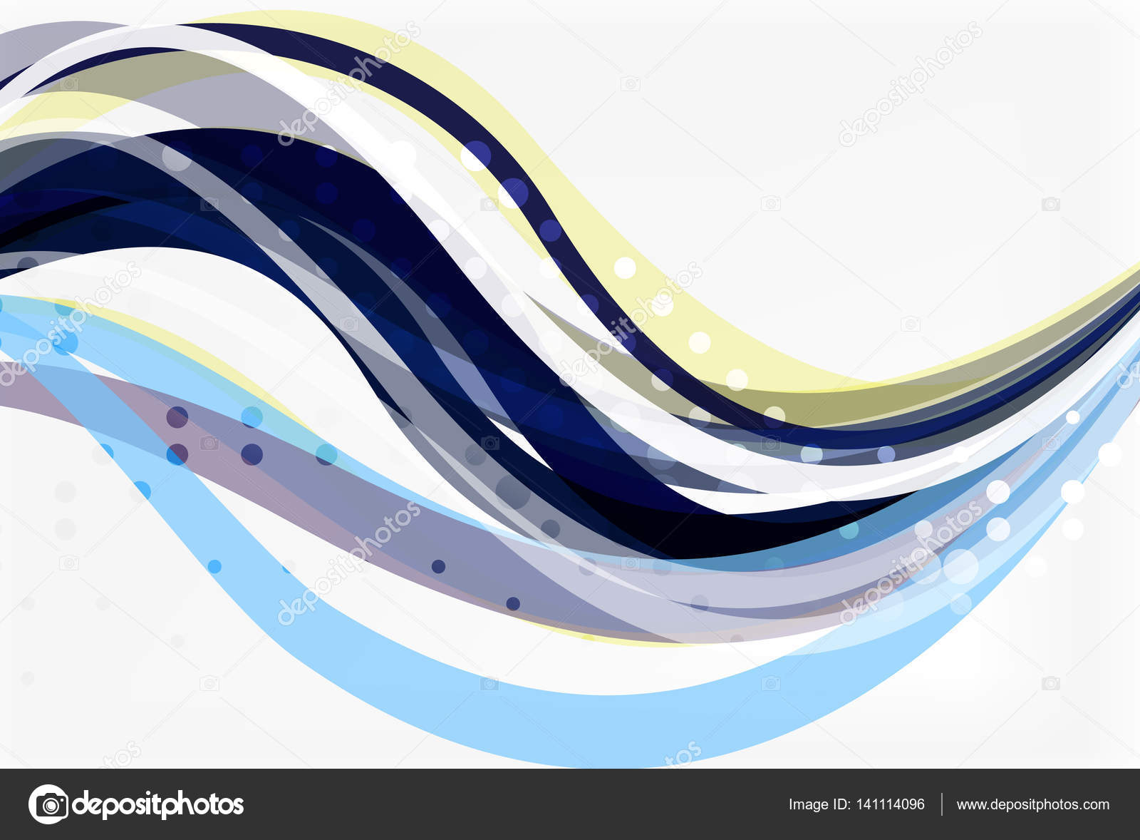 Vector color wave lines with dotted effect on light background Stock ...