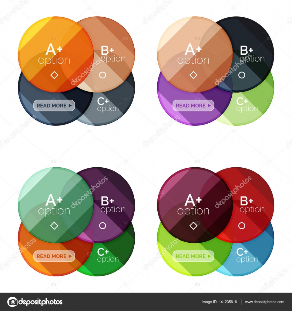 Set of round option diagram template for your data or options Stock ...