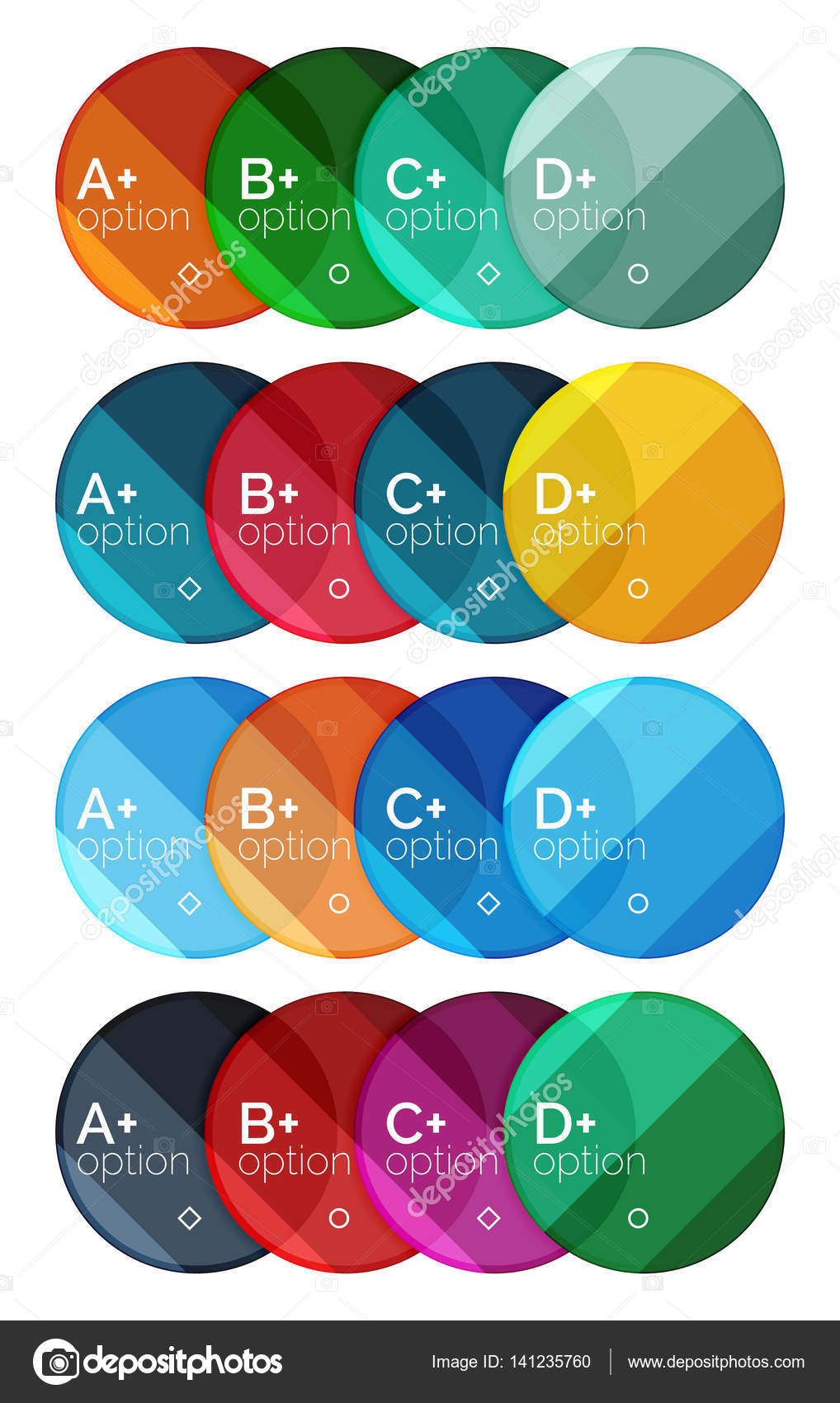 Set of round option diagram template for your data or options — Stock ...