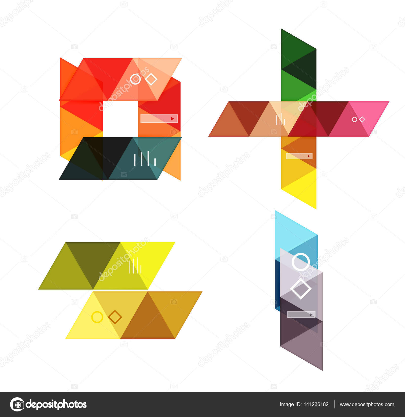 Blank triangle infographic backgrounds Stock Vector by ©akomov #141236182
