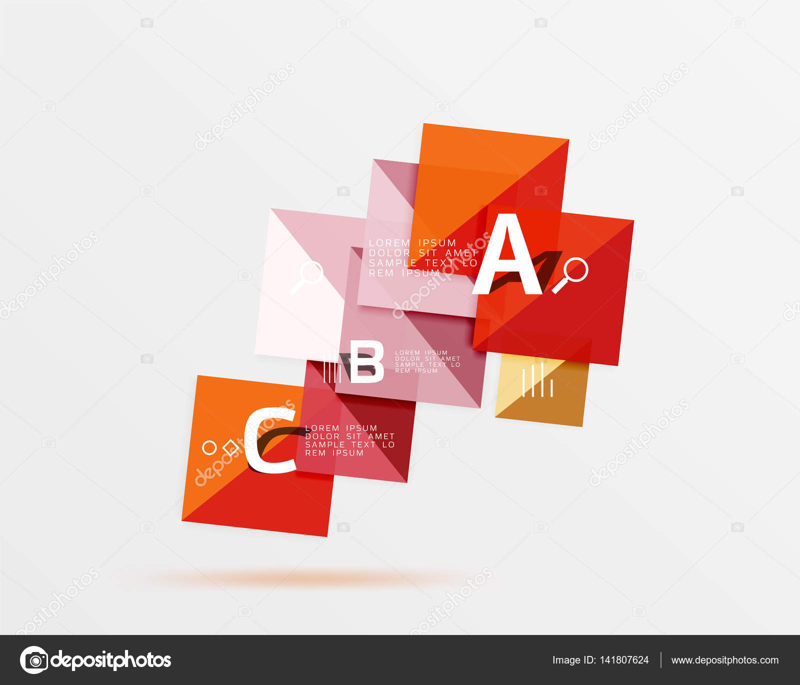 Modern flying square infographic Stock Vector by ©akomov 141807624