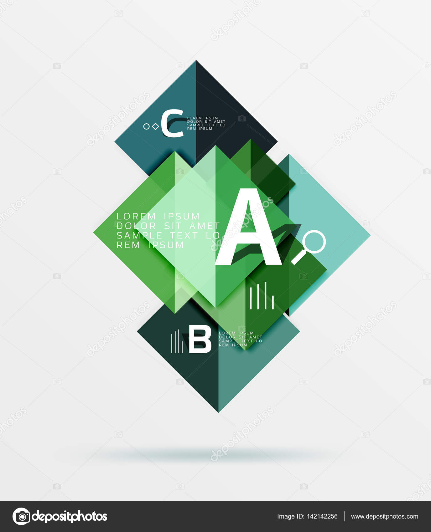 Overlapping square infographics Stock Vector by ©akomov 142142256