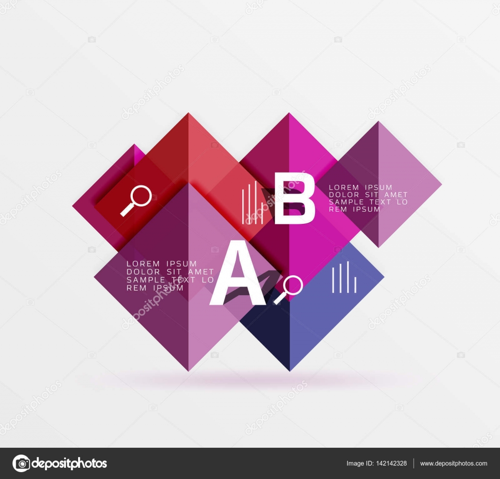 Overlapping square infographics Stock Vector by ©akomov 142142328