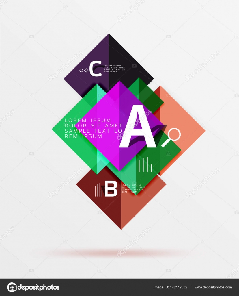 Overlapping square infographics Stock Vector by ©akomov 142142332