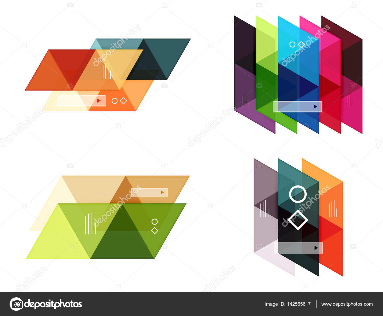 Vector set of blank geometric infographic web boxes Stock Vector by ...