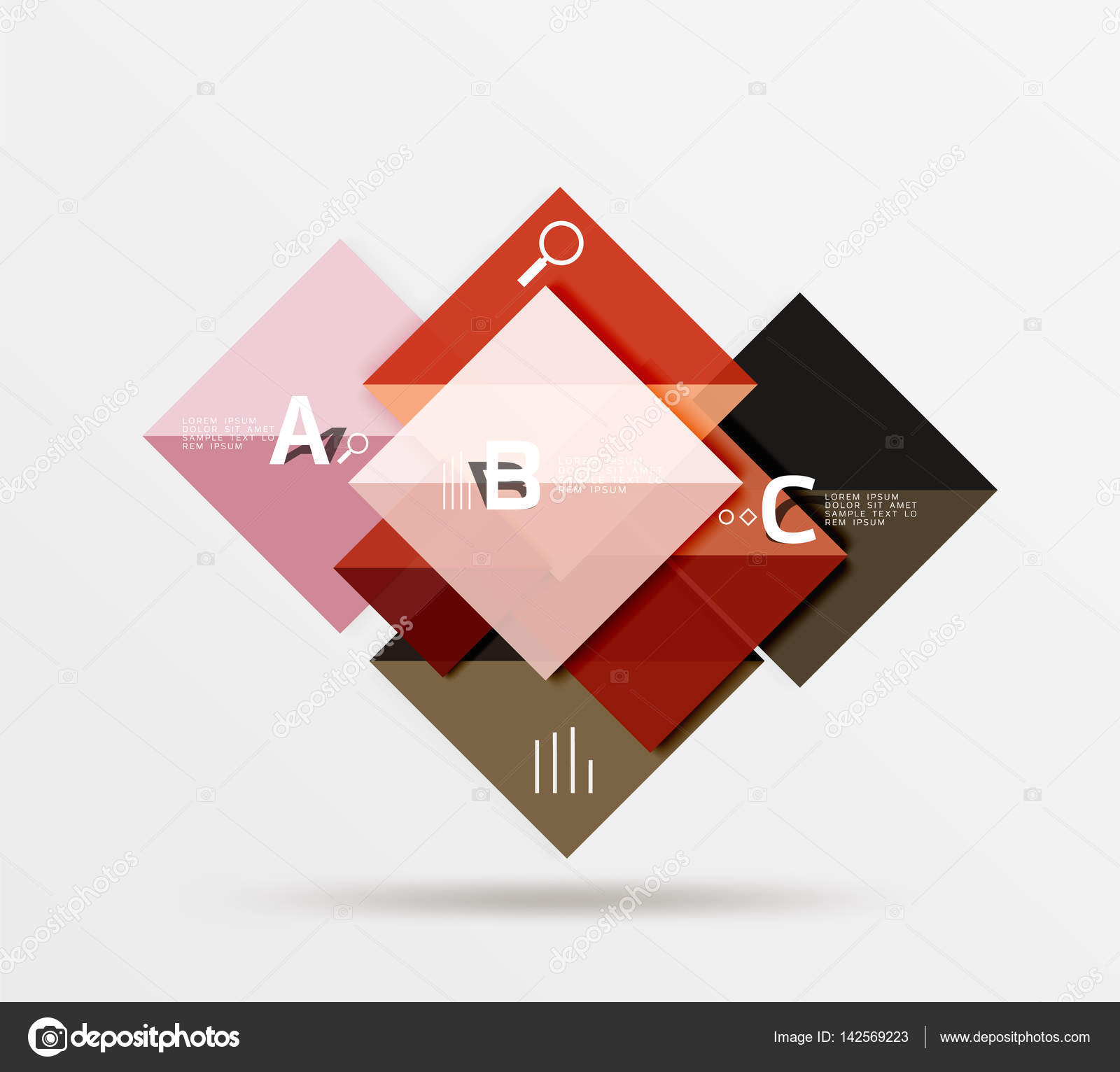 Geometric square and triangle template Stock Vector by ©akomov 142569223