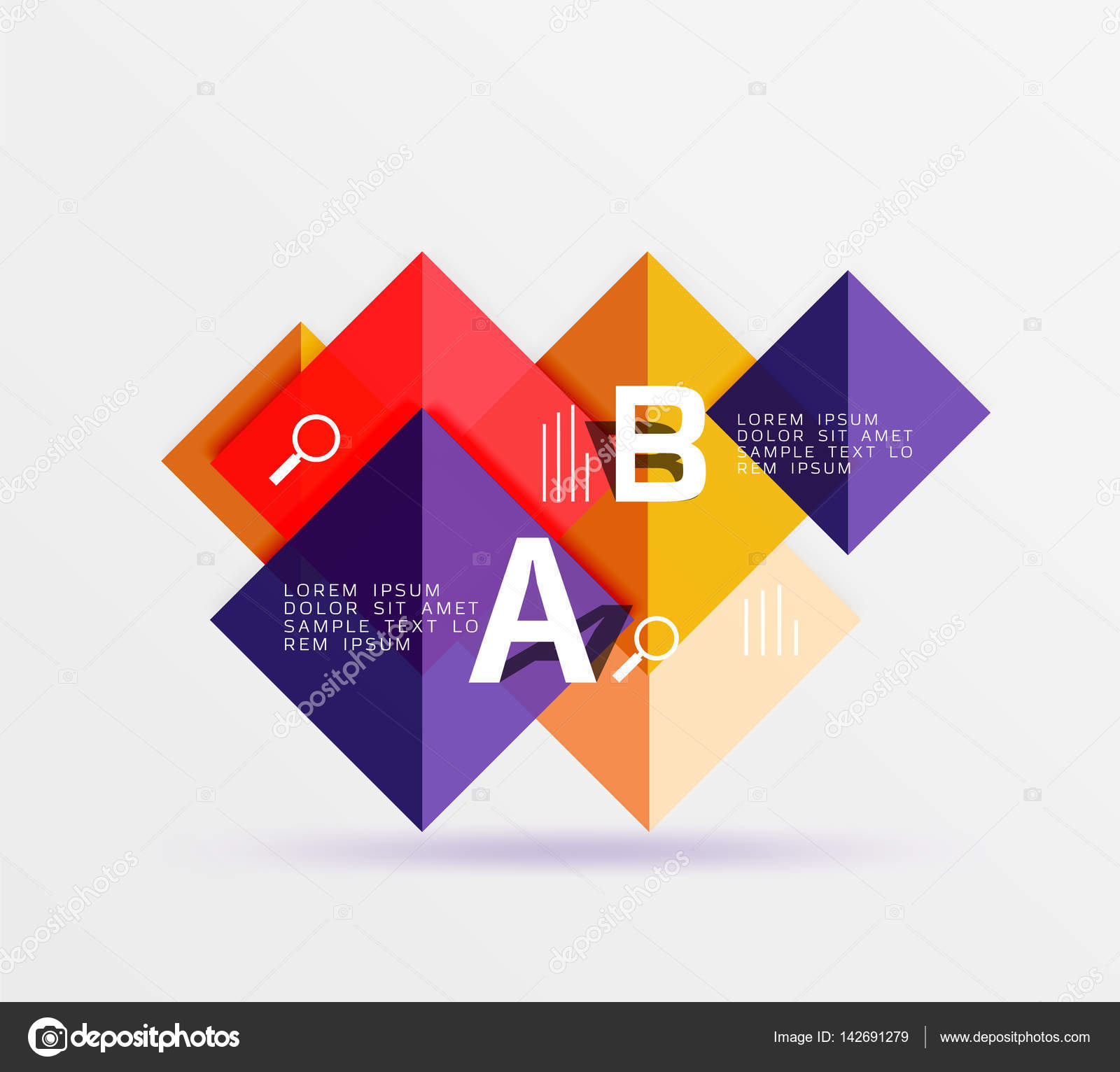 Overlapping square infographics Stock Vector Image by ©akomov #142691279