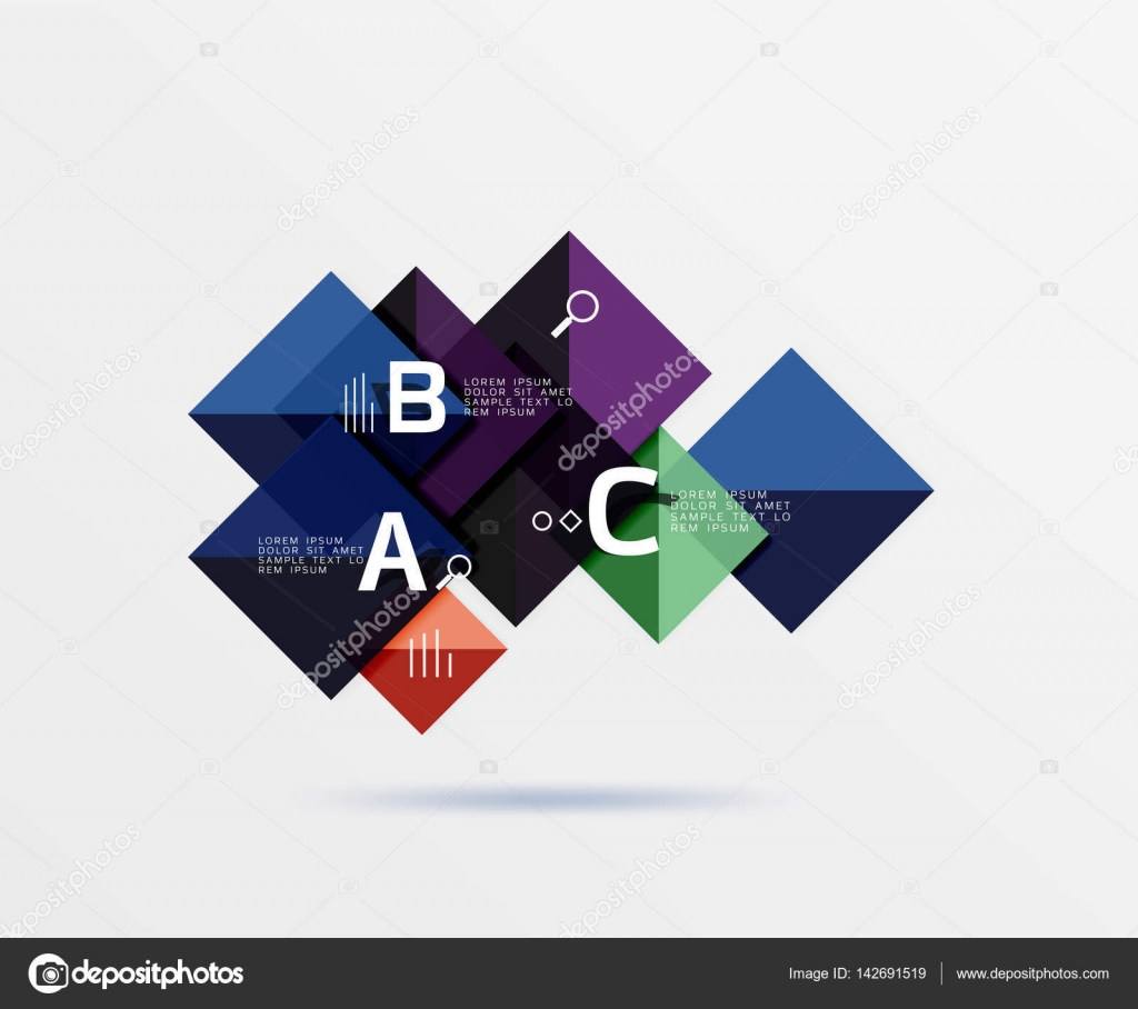 Overlapping square infographics Stock Vector by ©akomov 142691519