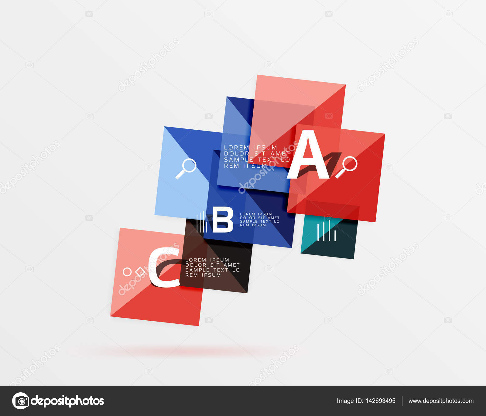 Overlapping square infographics Stock Vector by ©akomov 142693495