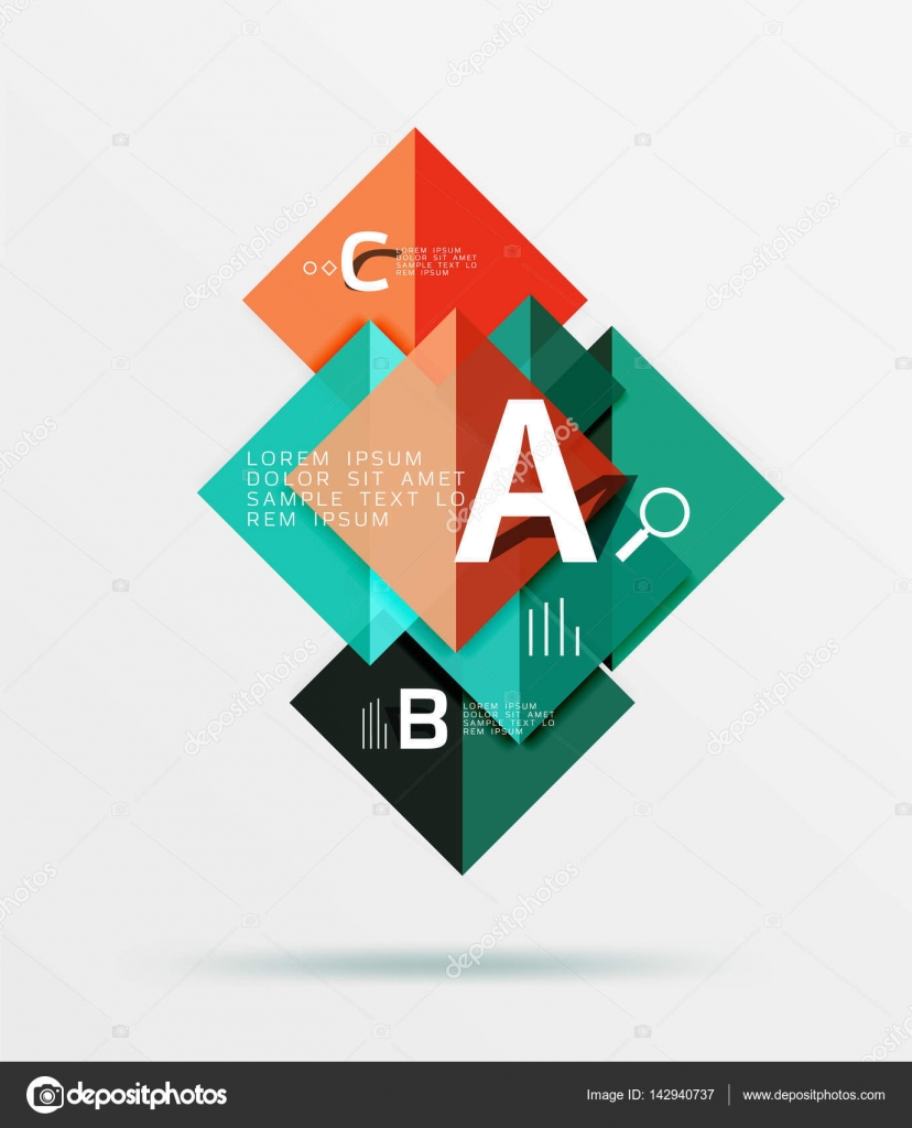 Geometric square and triangle template Stock Vector by ©akomov 142940737