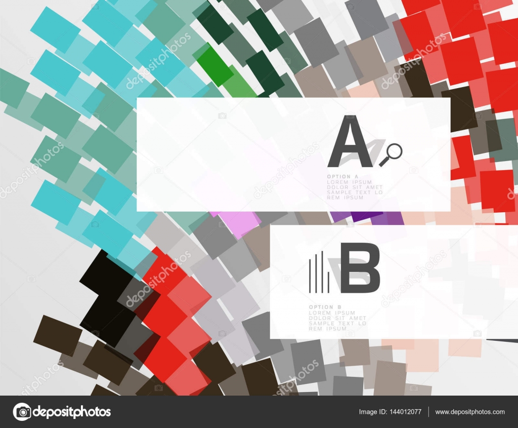 Colorful lines, rectangles and stripes with option infographics Stock ...