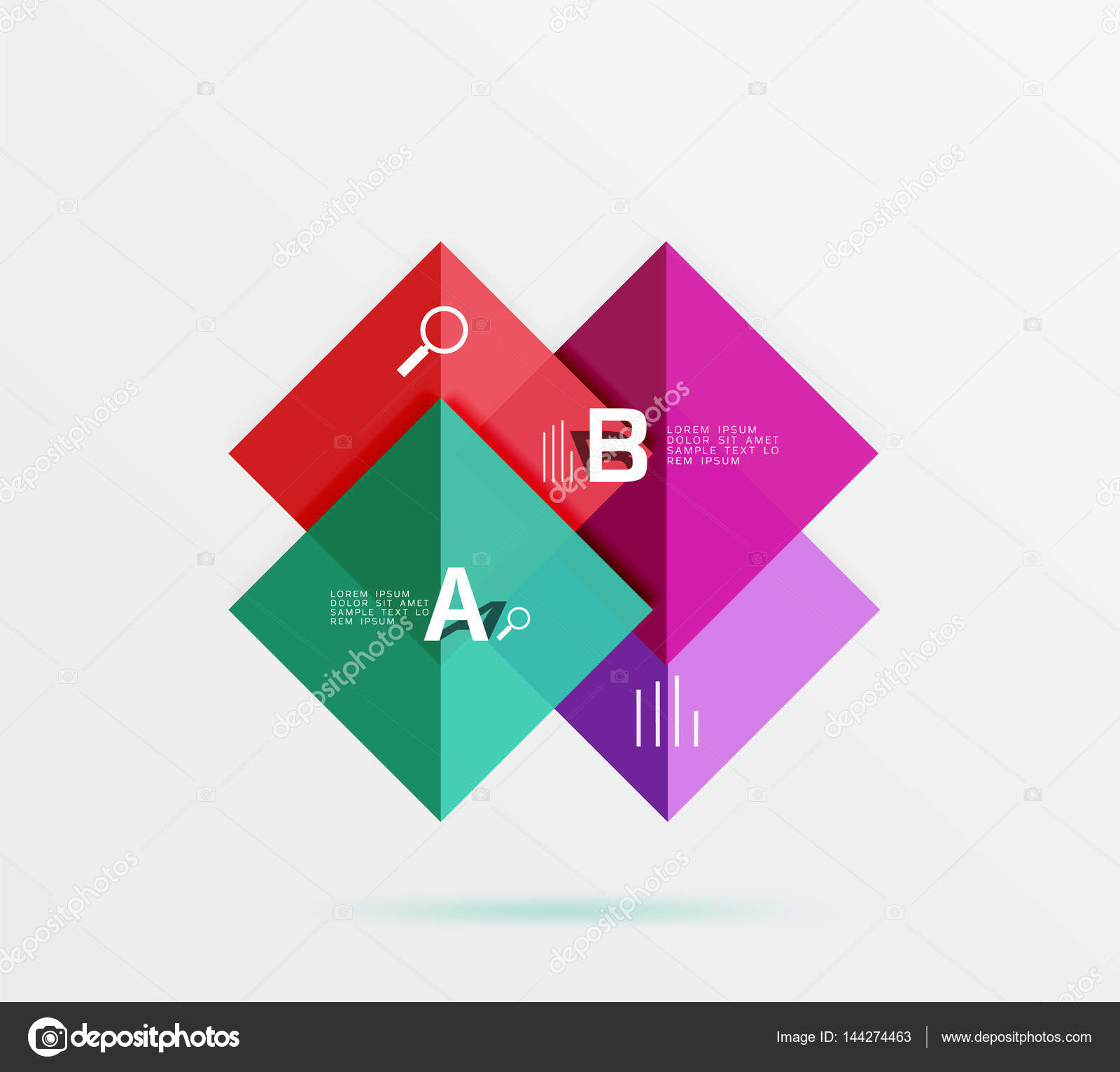 Modern flying square infographic Stock Vector by ©akomov 144274463