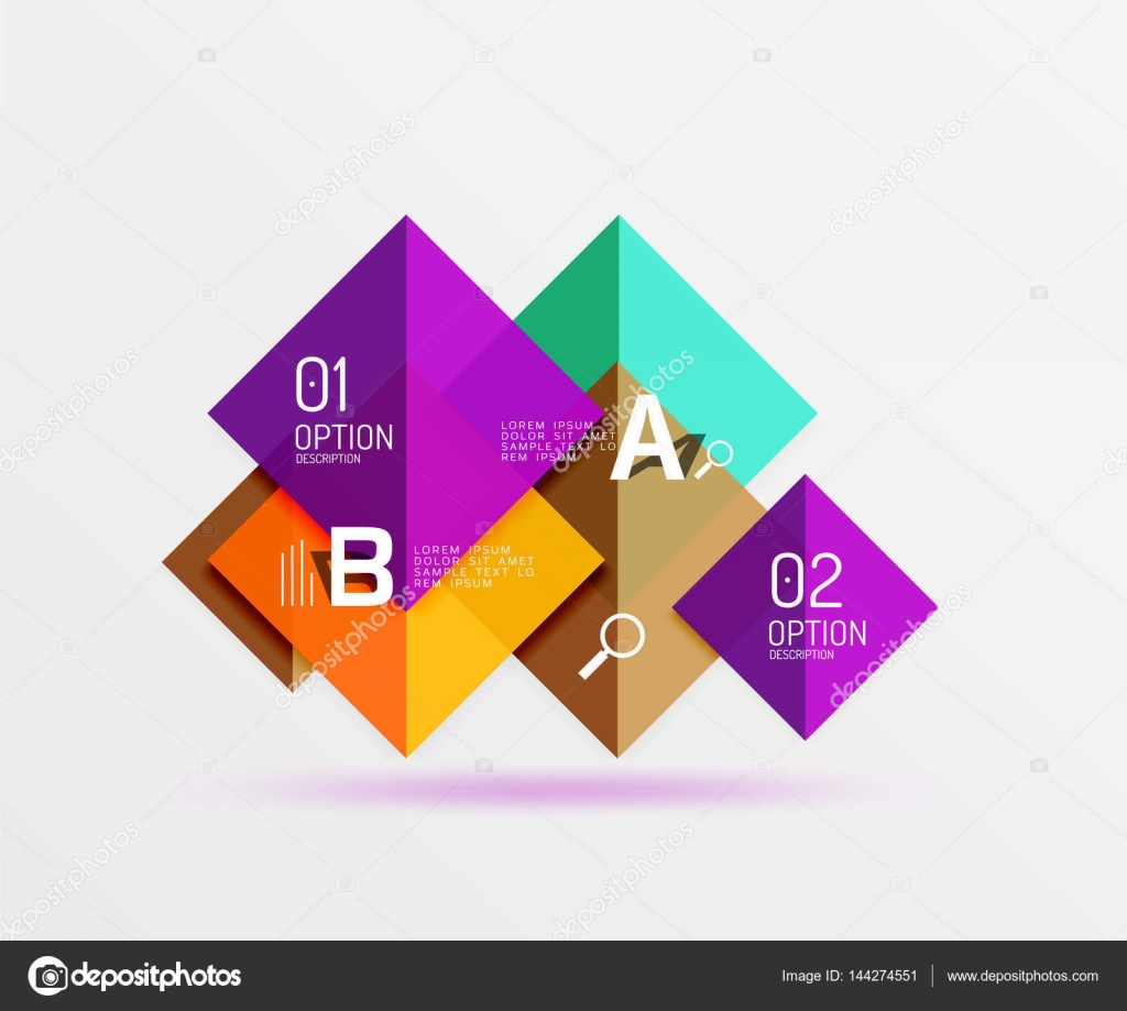 Modern flying square infographic Stock Vector by ©akomov 144274551