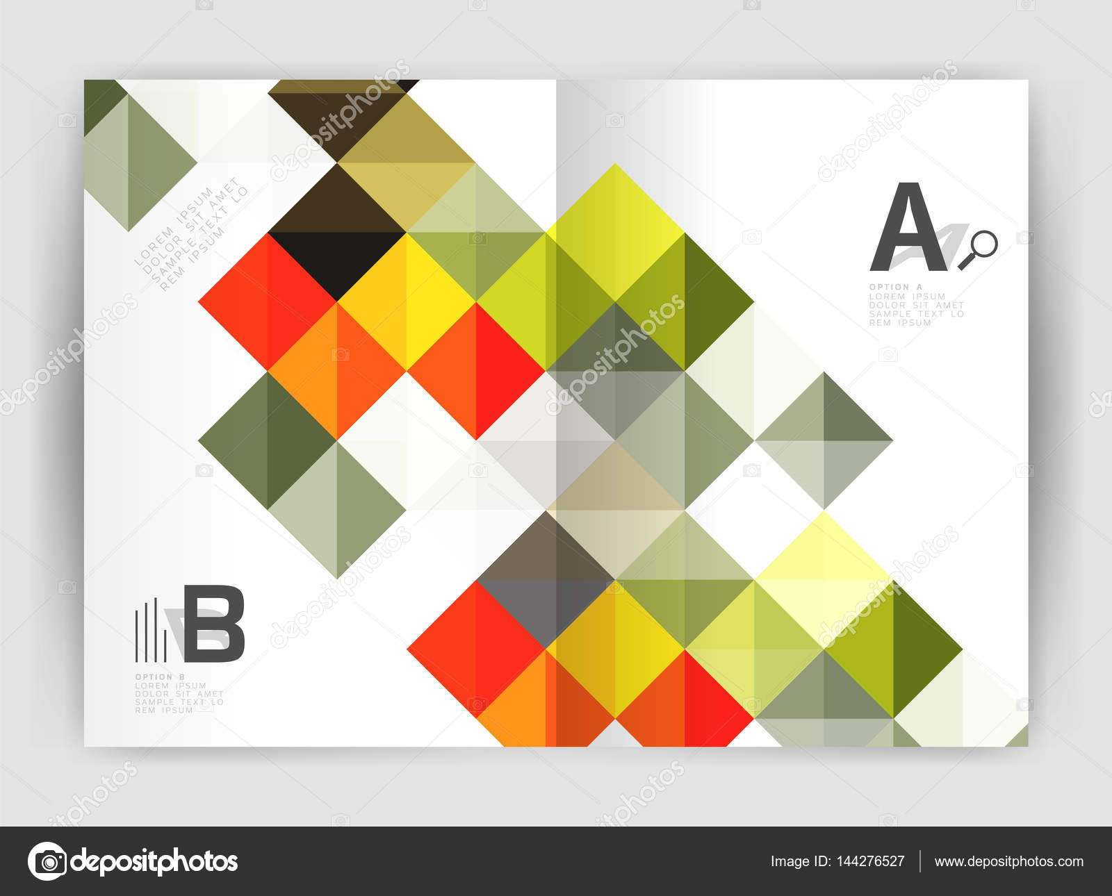 Vector square leaflet, business a4 print template Stock Vector Image by ...