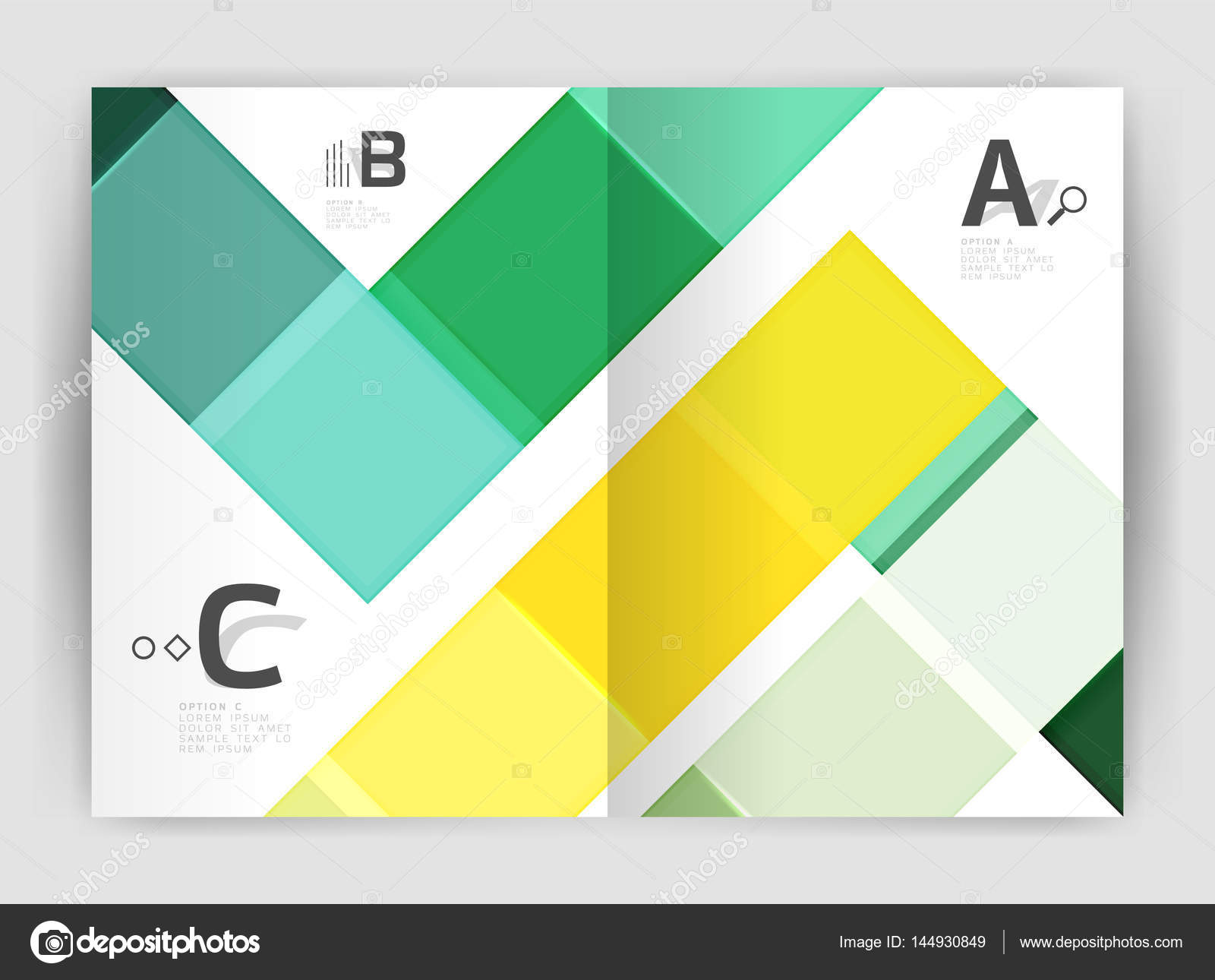 Set dari halaman depan dan belakang a4 ukuran, templat desain laporan ...